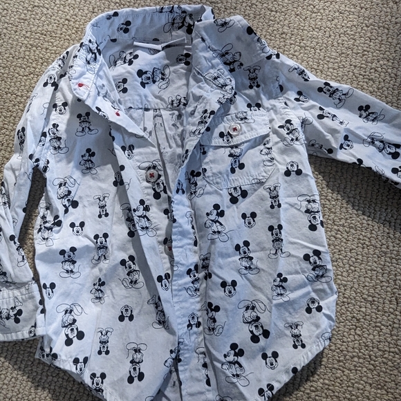 Disney | Shirts & Tops | 8mo Mickey Mouse Button Down Shirt From Disney ...